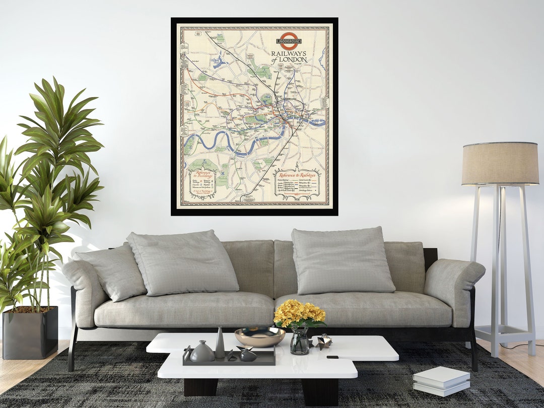 Old Map of Railways of London, Vintage Map Poster,Vintage Pictorial Map ...