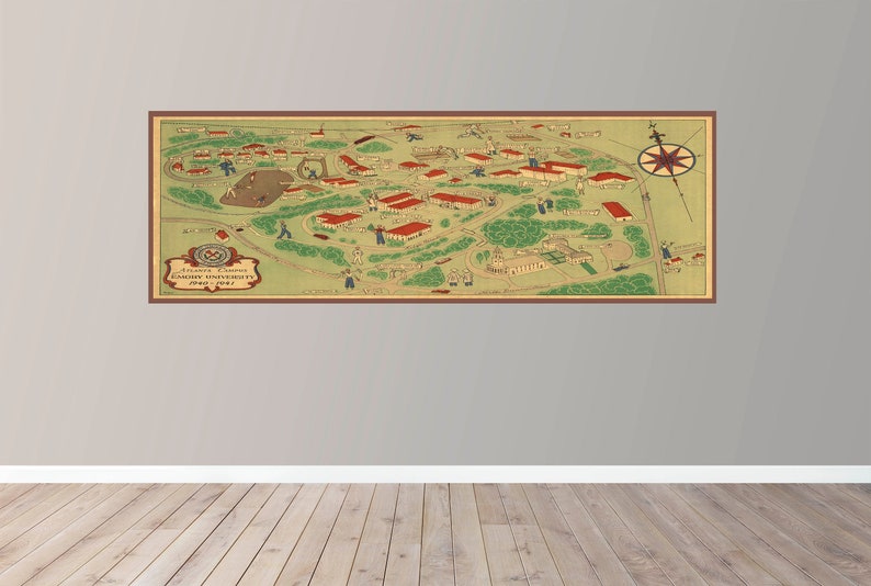 Old Map of Emory University Vintage Pictorial Mapvintage Map - Etsy