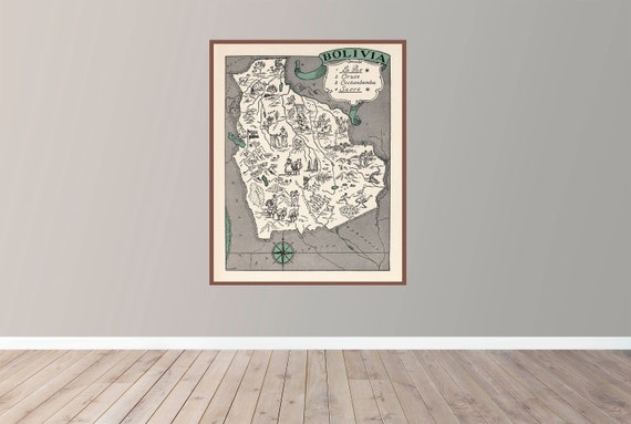 Old Map of Bolivia Vintage Map Poster Vintage Pictorial - Etsy