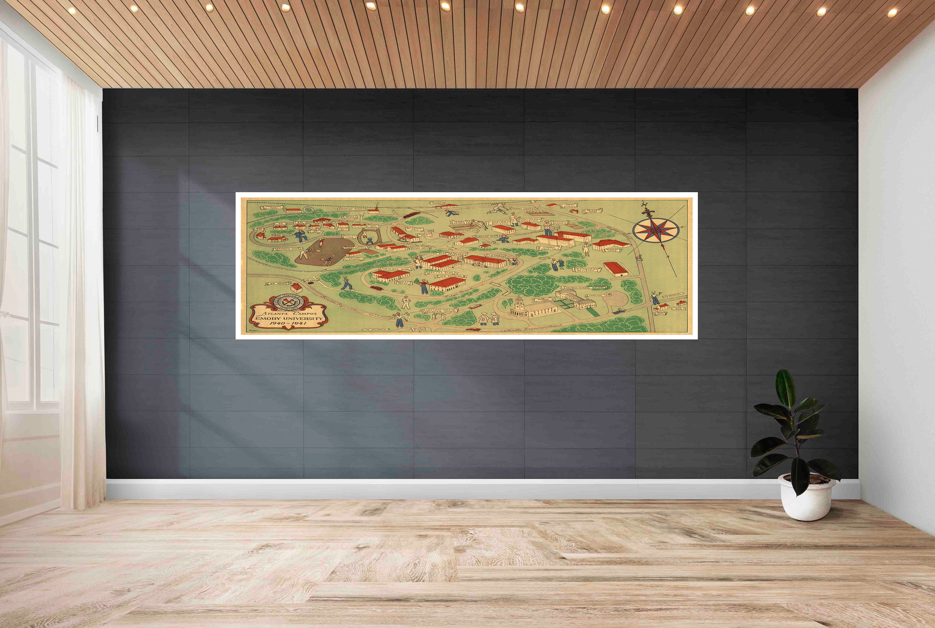 Old Map of Emory University Vintage Pictorial Mapvintage Map - Etsy