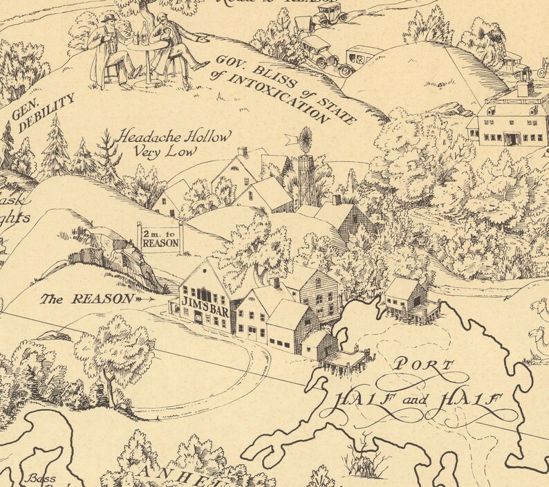 Old Map of Pleasure Islandvintage Map Postervintage - Etsy