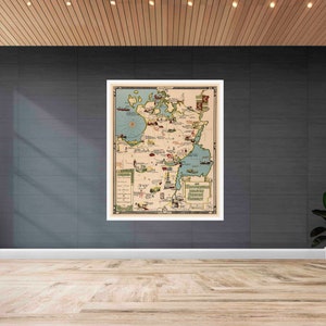 Old Map of Simcoe County, Vintage Map Poster,vintage Pictorial Map ...