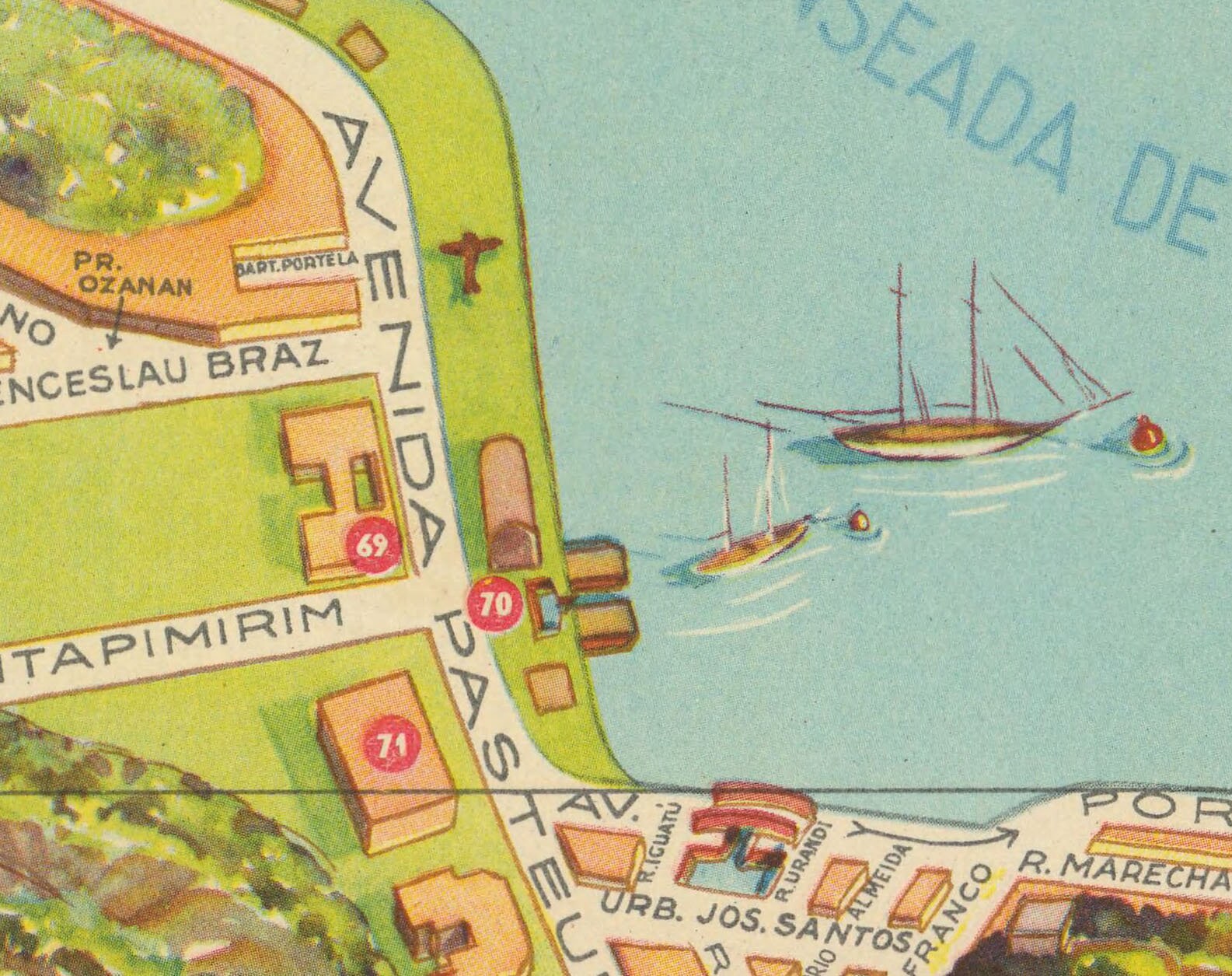 Old Map of Brazil Map of Botafogo Beach Vintage Pictorial - Etsy Portugal