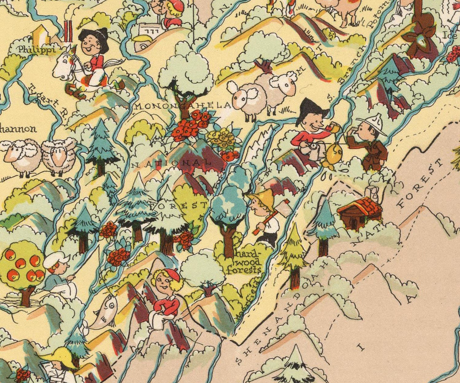 Old Map of West Virginia Vintage Pictorial Mapvintage Map - Etsy