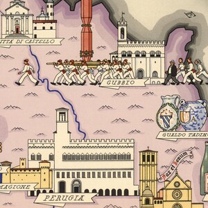 Old Map of Umbria,italy, Vintage Map Poster,vintage Pictorial Map ...