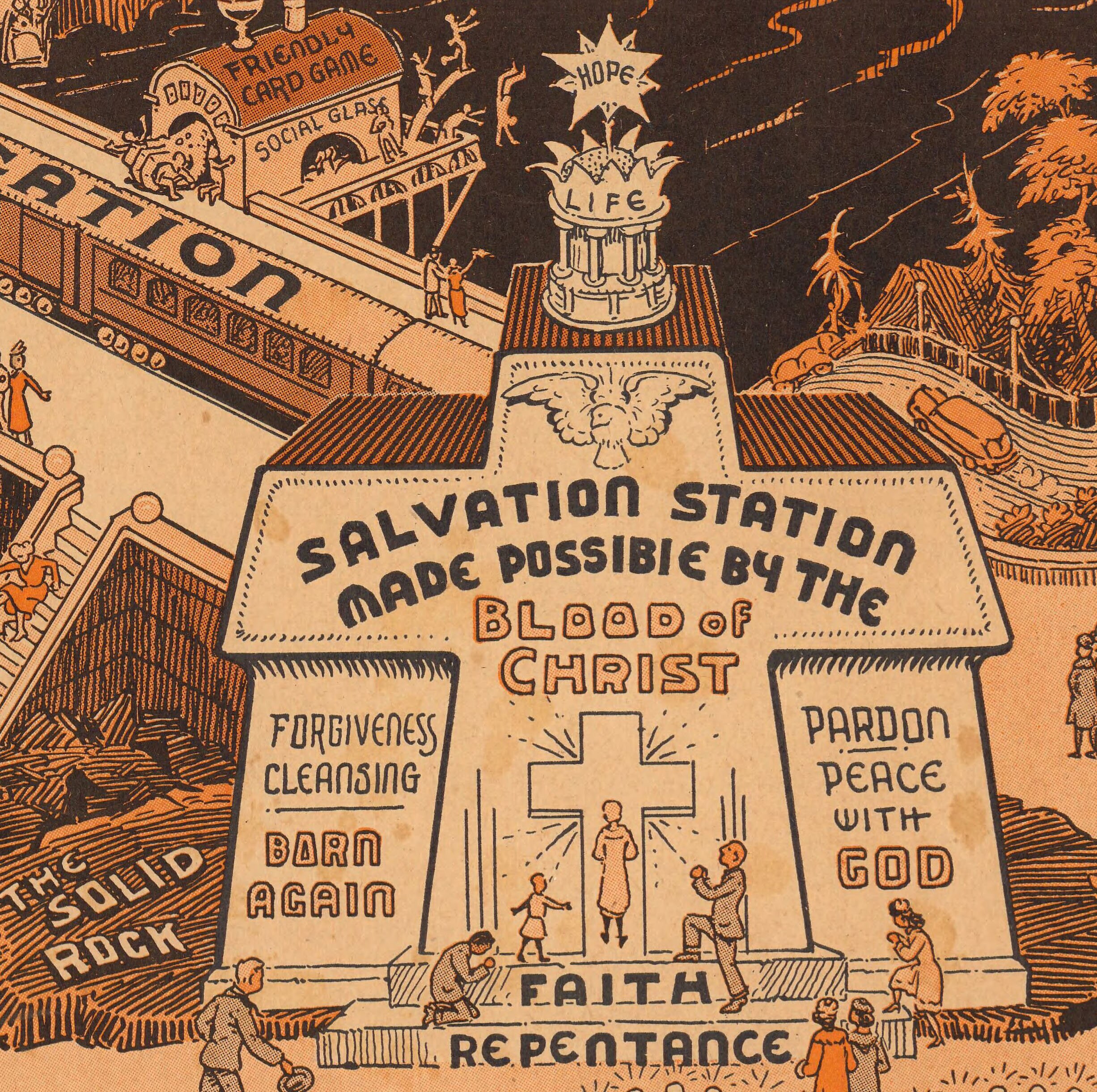 Old Map of Salvation Station Vintage Pictorial Map - Etsy
