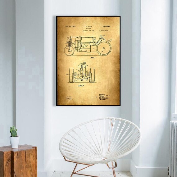 Tractor Patent Print Henry Ford Poster Framed Art Print - Etsy