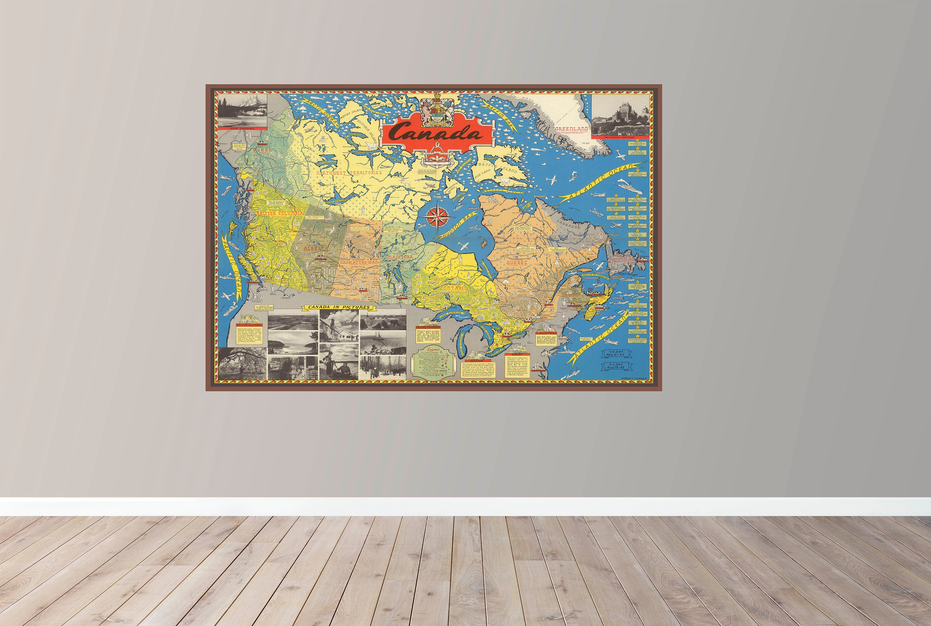 Old Map of Canada Vintage Map Poster Vintage Pictorial - Etsy