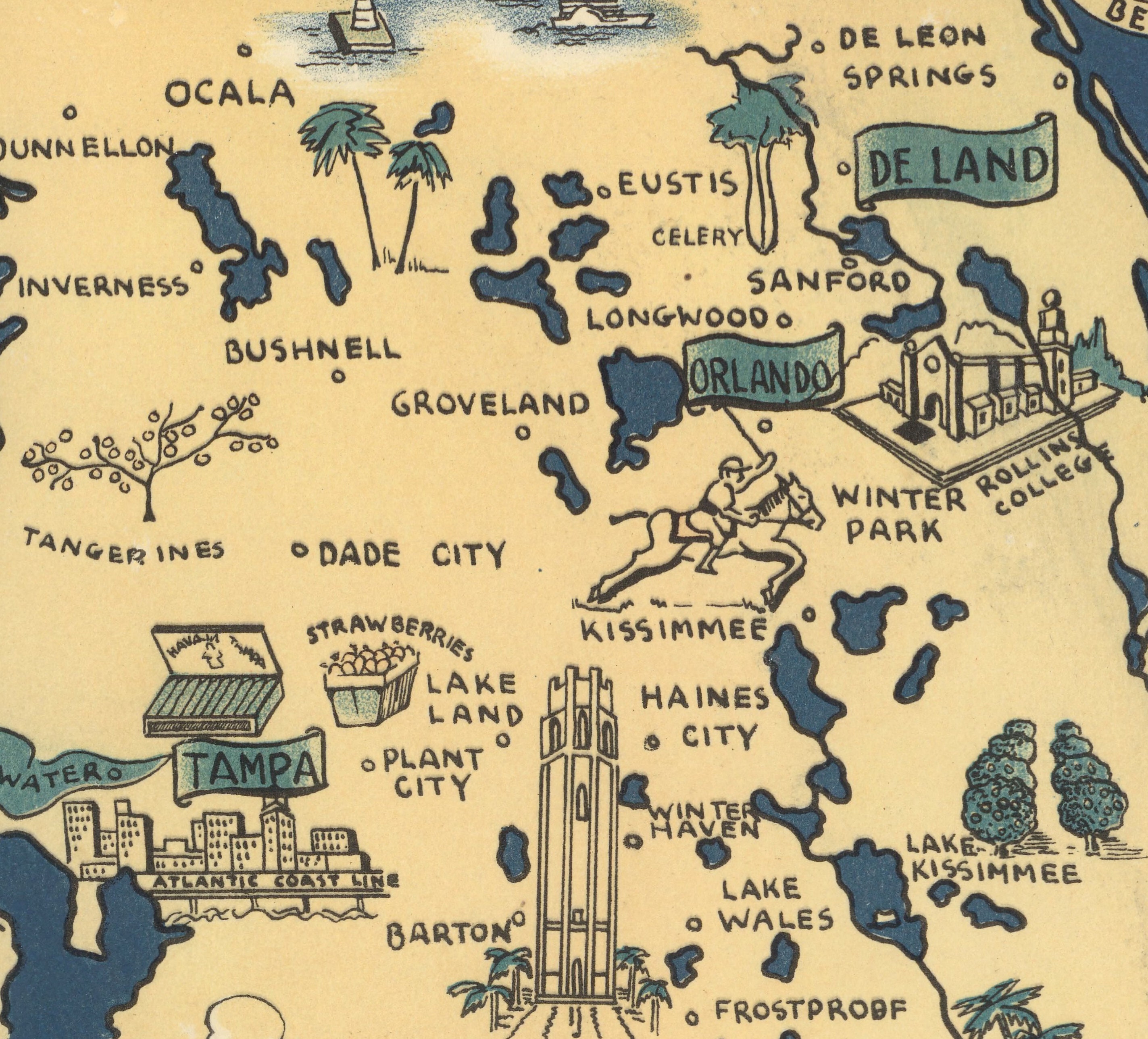 Old Map of Florida Vintage Map Poster Vintage Pictorial Map - Etsy