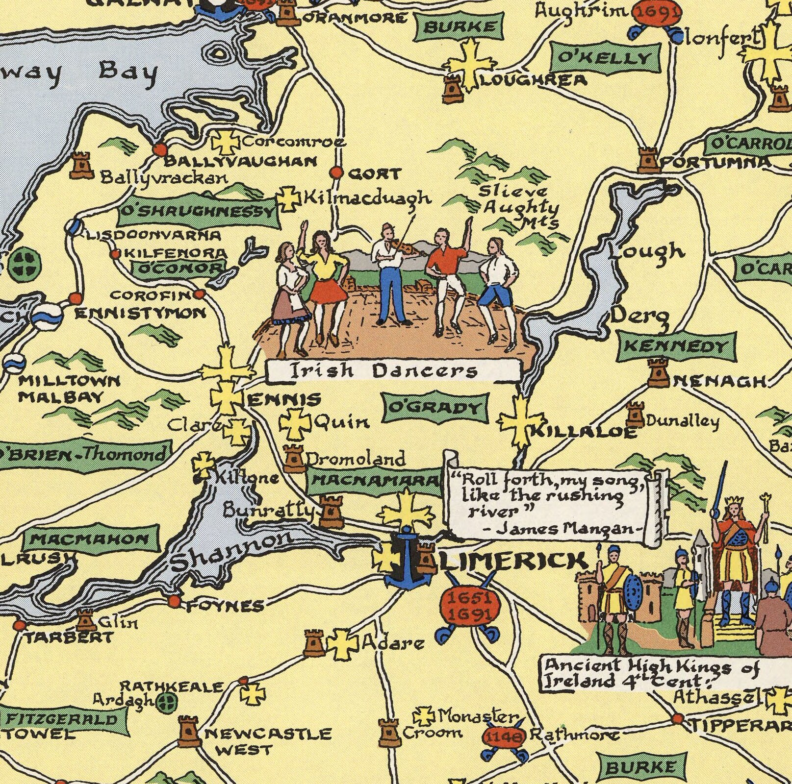 Old Map of Ireland, Vintage Pictorial Map Posters,vintage Map Poster ...
