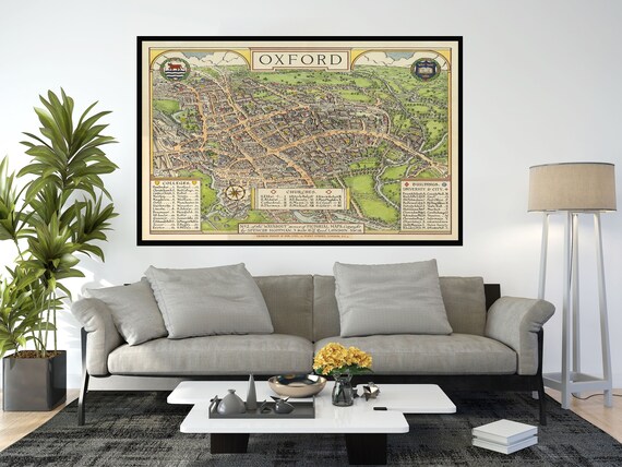 Old Map of Oxford 28x35 Inç Vintage Map Poster Vintage | Etsy