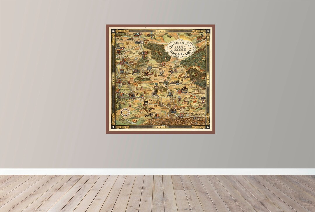 Old Map of Bavaria, Bavaria Map of Pictorial, Vintage Map Poster,poster ...