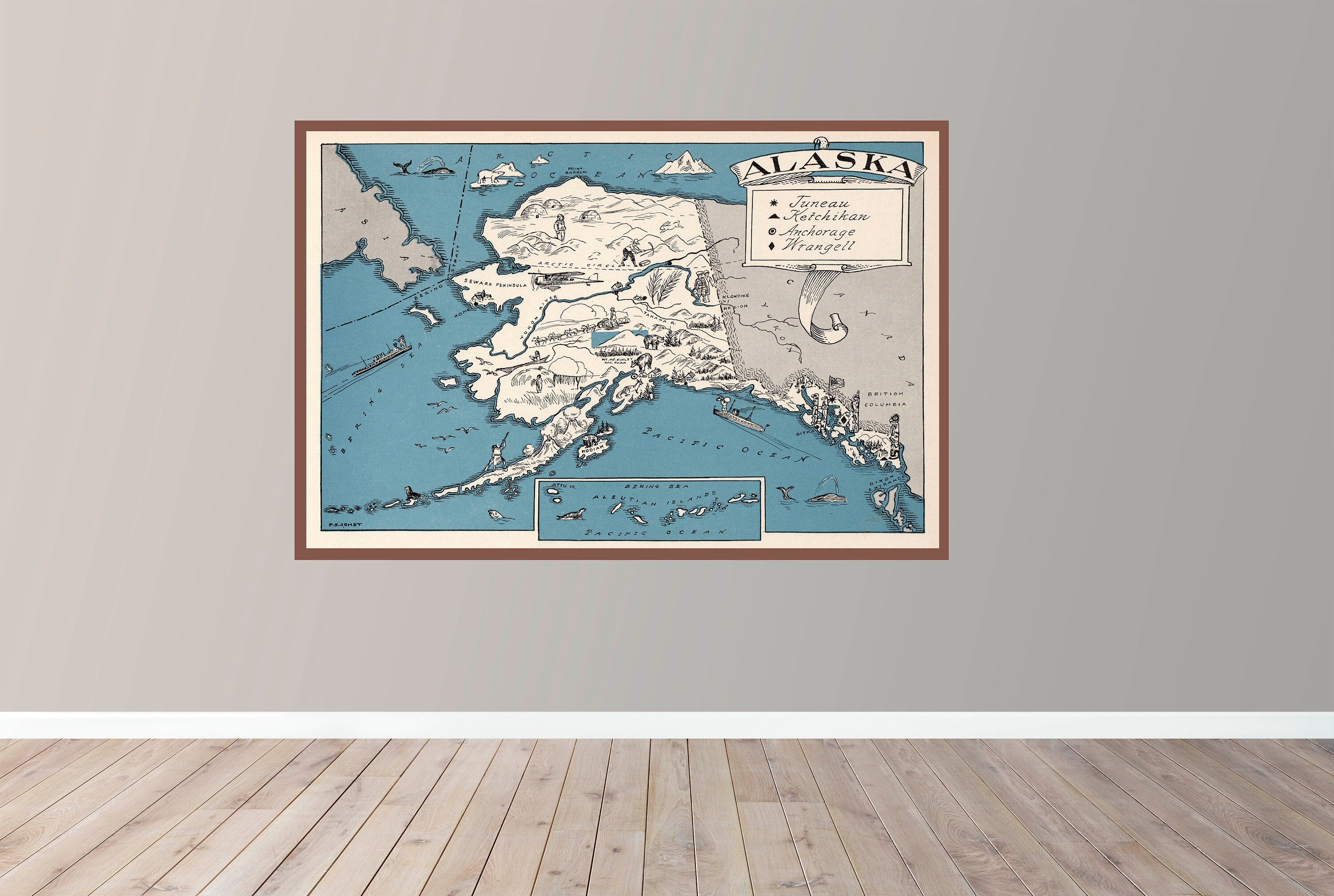 Old Map of Alaska Vintage Map Poster Vintage Pictorial Map - Etsy