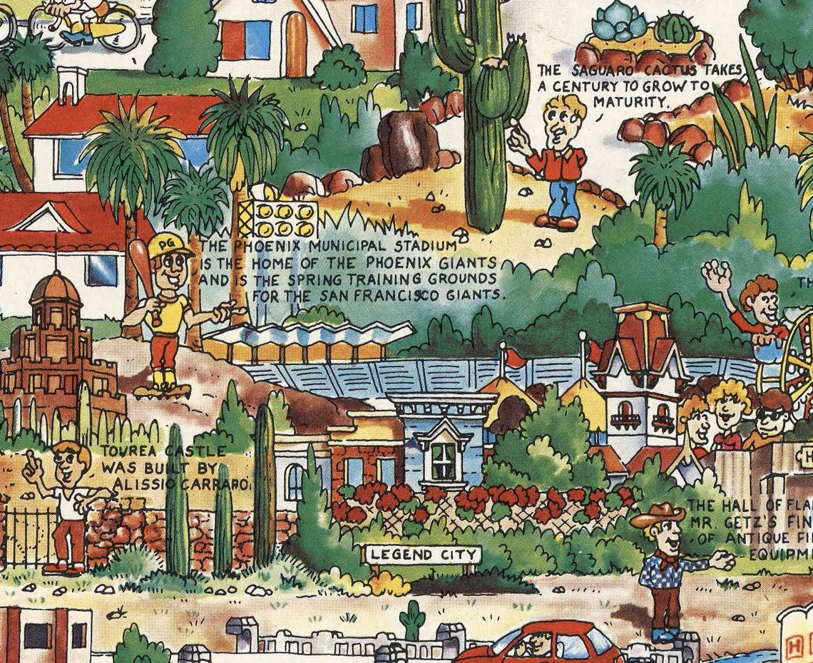 Old Map of Phoenix Pictorial Map Poster Vintage Map Poster - Etsy