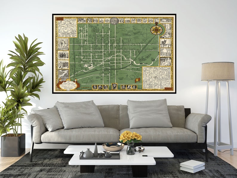 Old Map of Oberlin College Map of Ohio Vintage Pictorial - Etsy Ireland