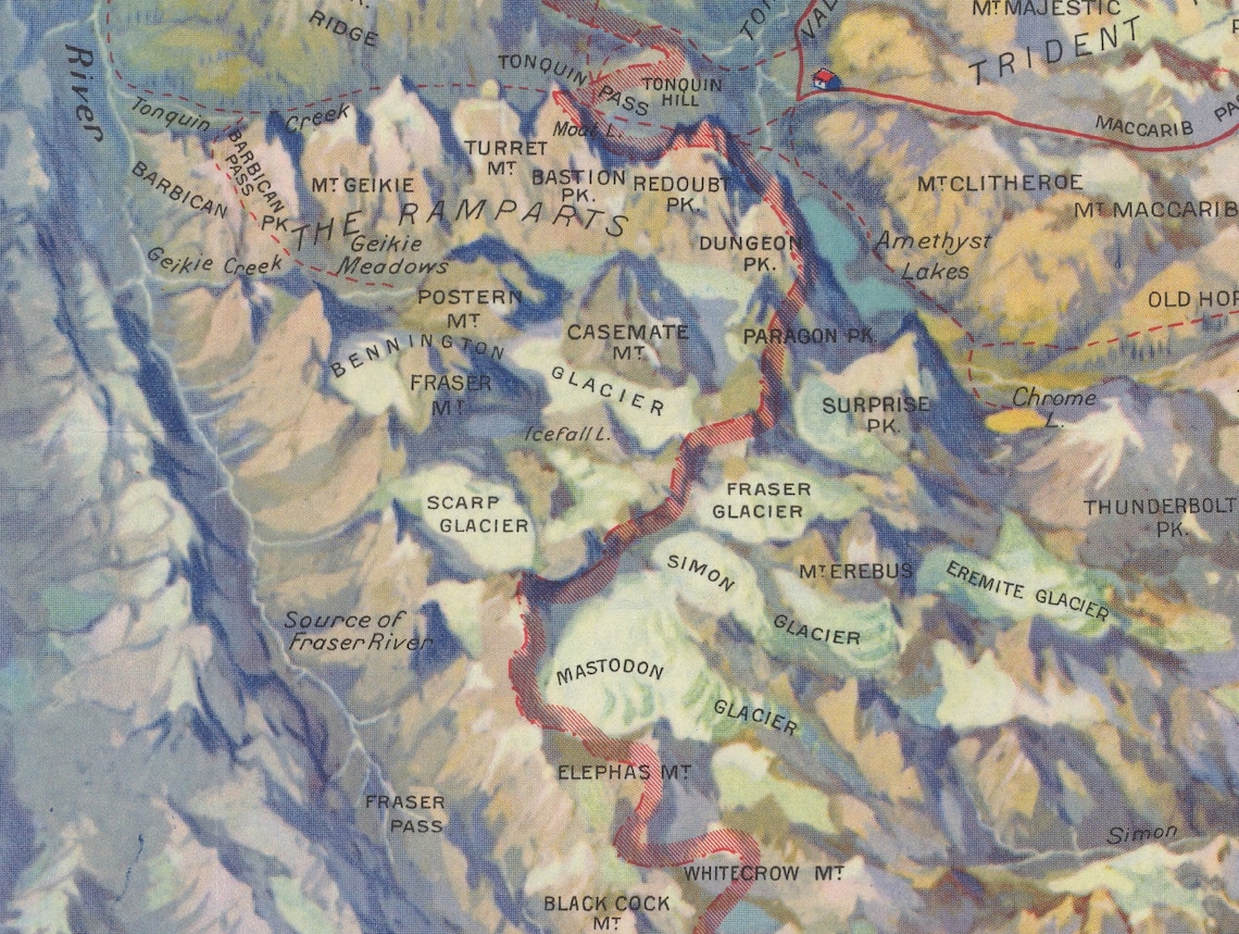 Old Map of Jasper National Park Map of Canada Vintage - Etsy Canada