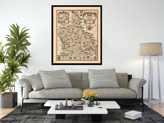 Old Map of United Kingdom Vintage Map Postervintage - Etsy