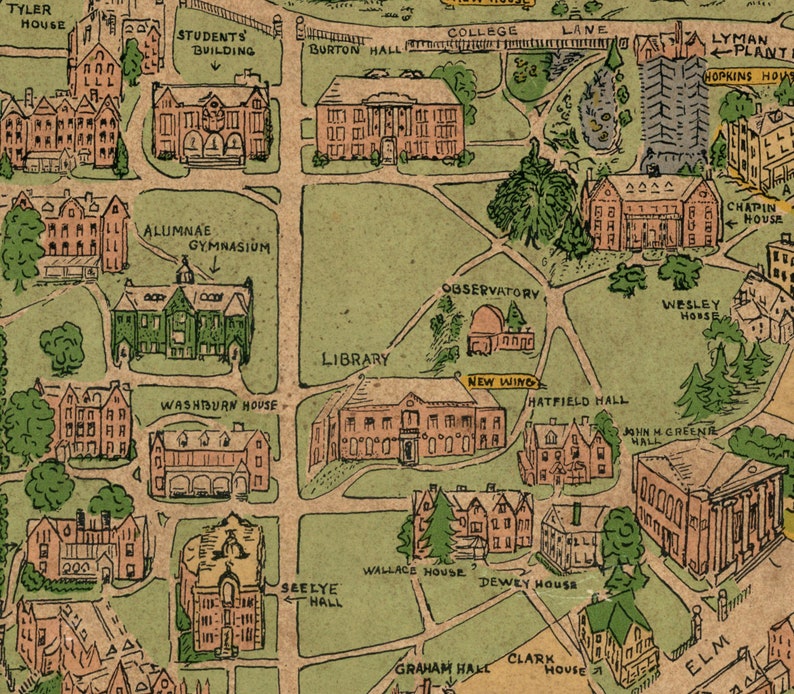Old Map of Smith College Campus Vintage Map Postervintage - Etsy