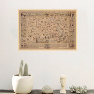 Old Map of Wethersfield, Pictorial Map Poster, Vintage Map Poster ...