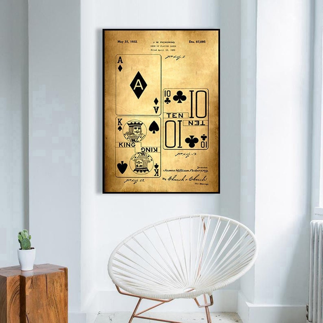 Deck of Playing Card Patent Print, Board Game Poster, Framed Art Print ...