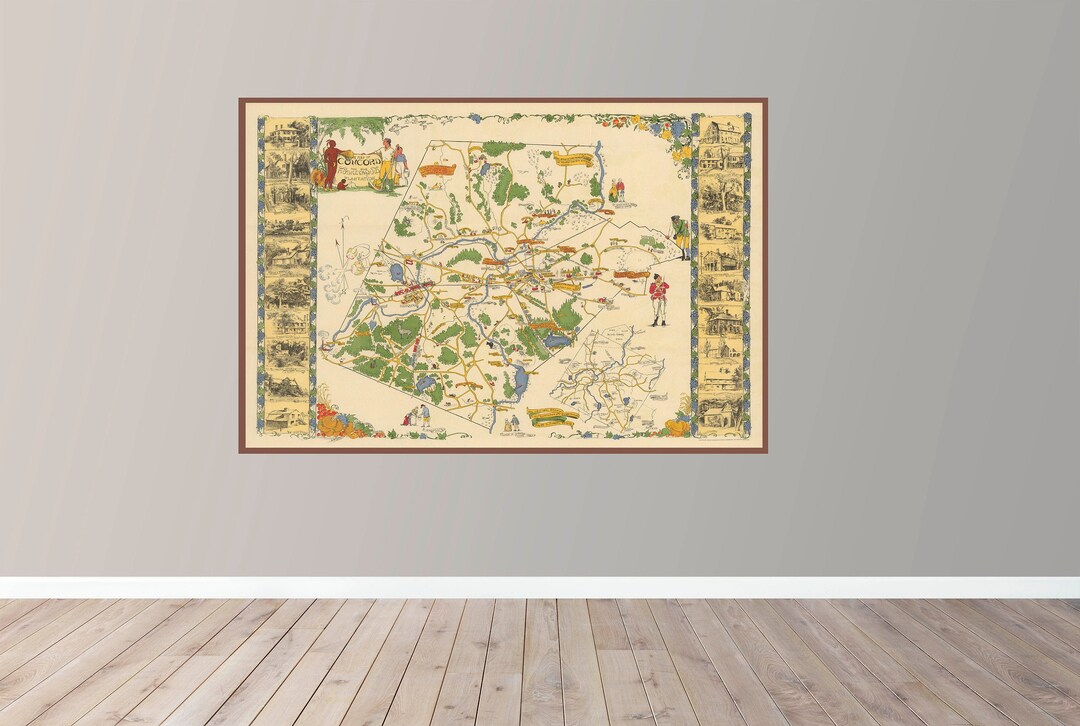 Old Map of Concord, Vintage Map of Canada, Vintage Pictorial Map,poster ...