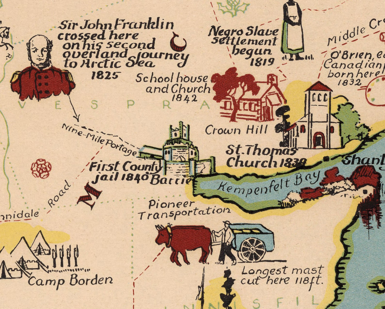 Old Map of Simcoe County Vintage Map Postervintage Pictorial - Etsy