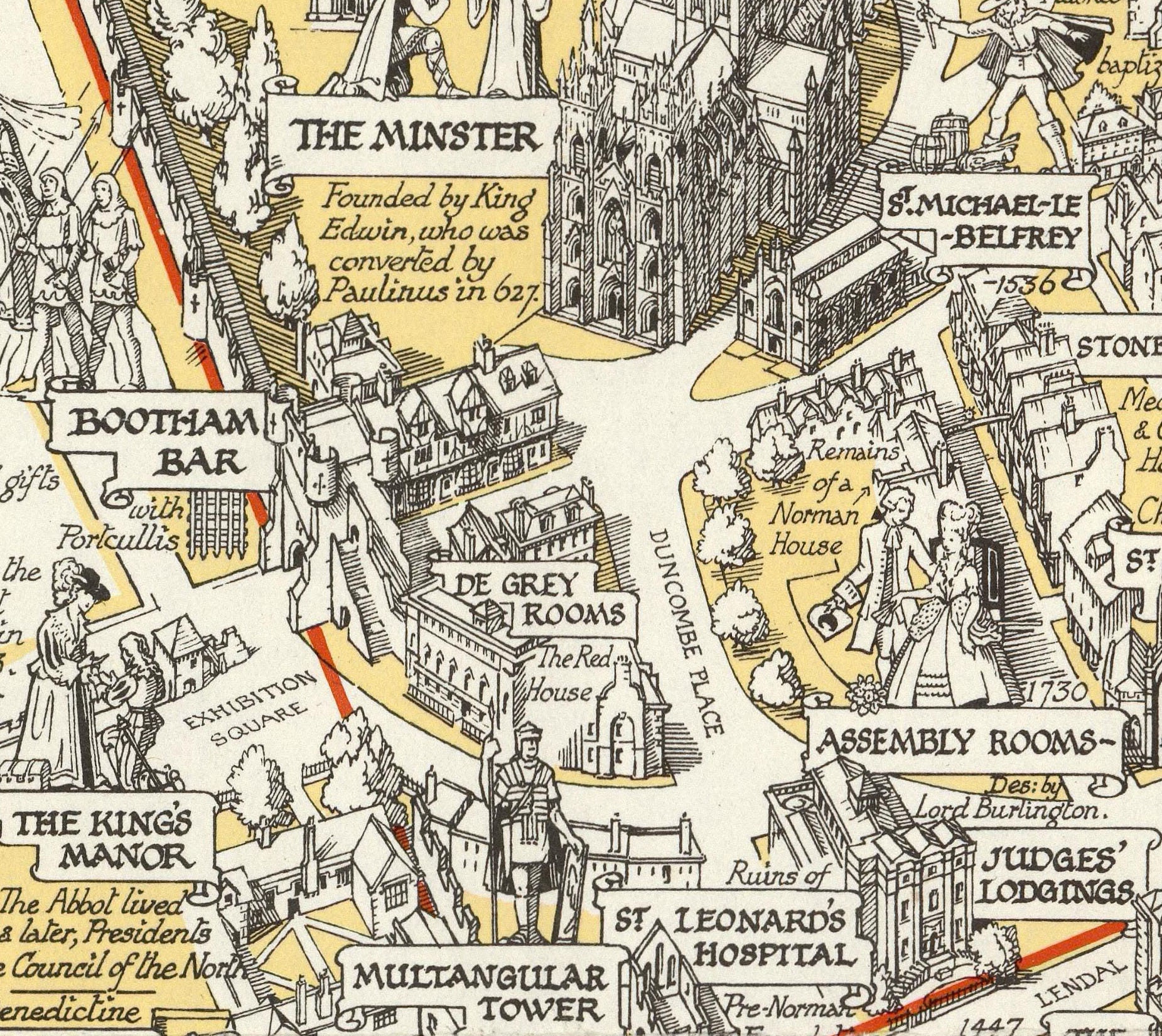 Old Map of York Map of England Vintage Map Poster Vintage - Etsy