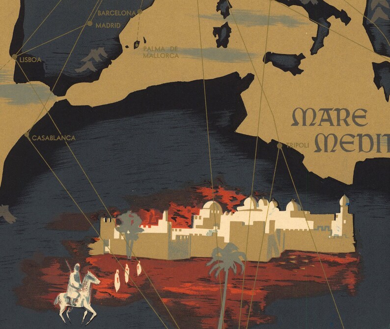 Mapa antiguo del mundo póster de mapa pictórico vintage arte - Etsy México