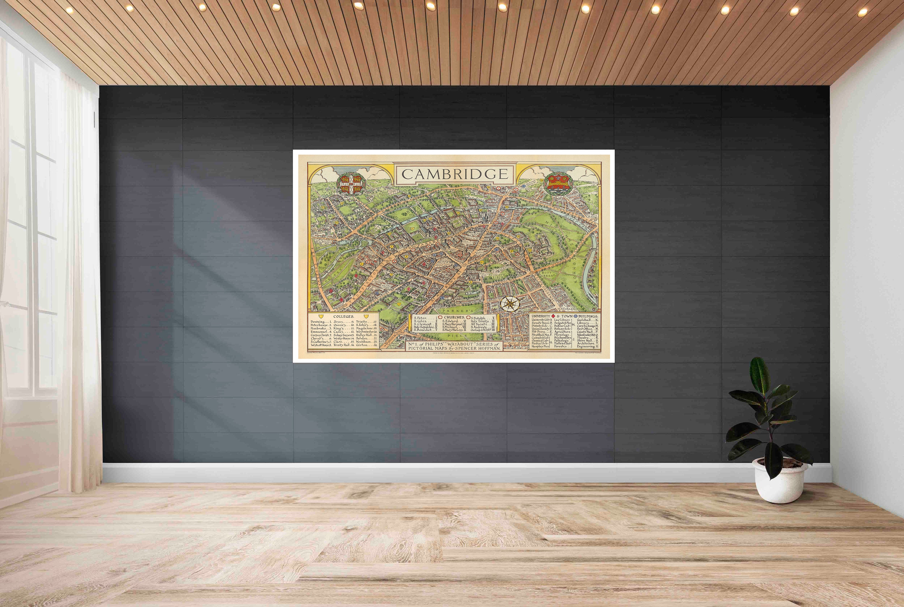 Old Map of Cambridge, Vintage Map Poster, Vintage Pictorial Map,vintage ...