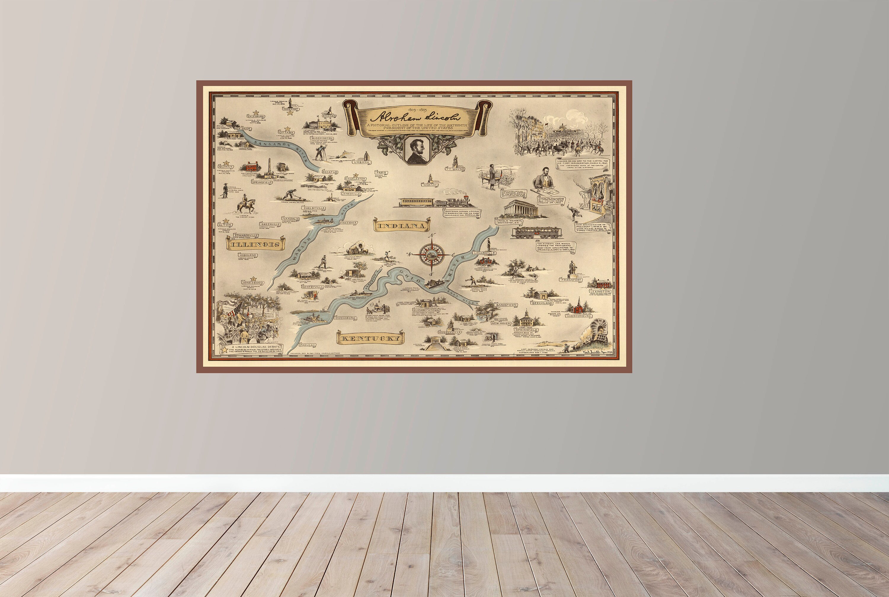 Old Map of United States Vintage Map Poster Vintage - Etsy