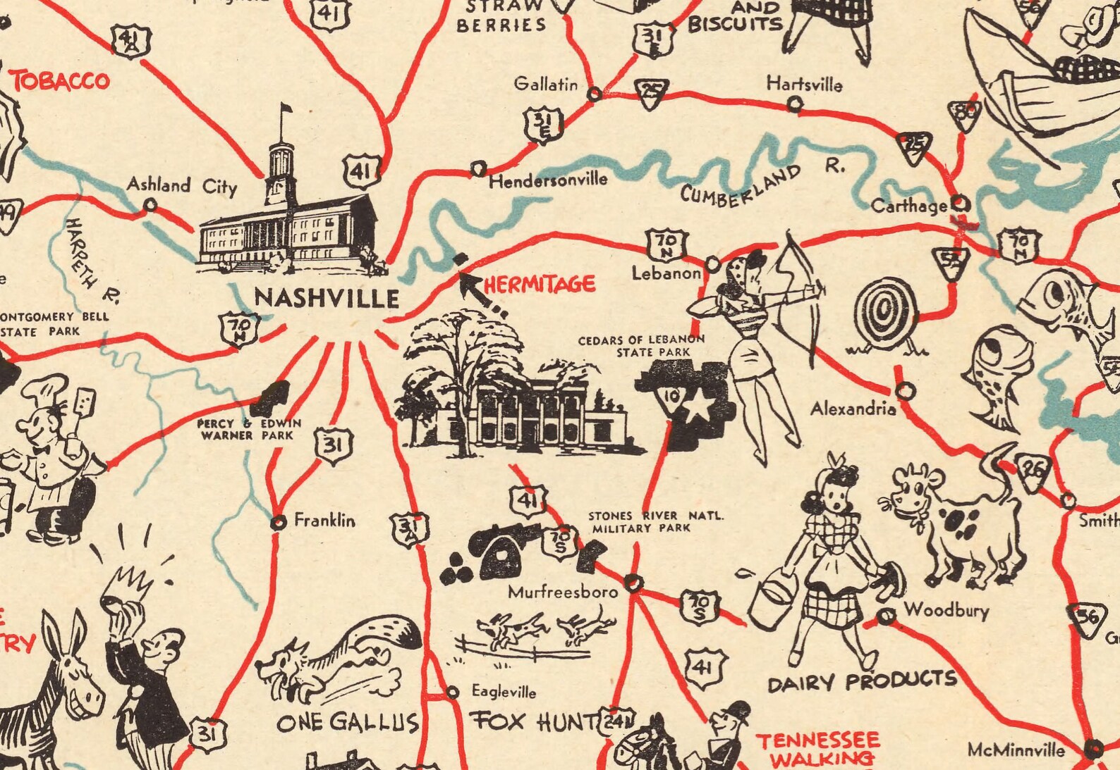 Old Map of Tennessee Vintage Pictorial Map Vintage Map - Etsy