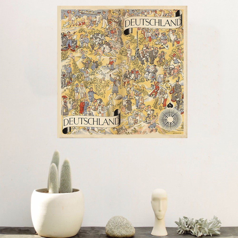 Old Map of Germany Vintage Pictorial Poster Vintage Map - Etsy