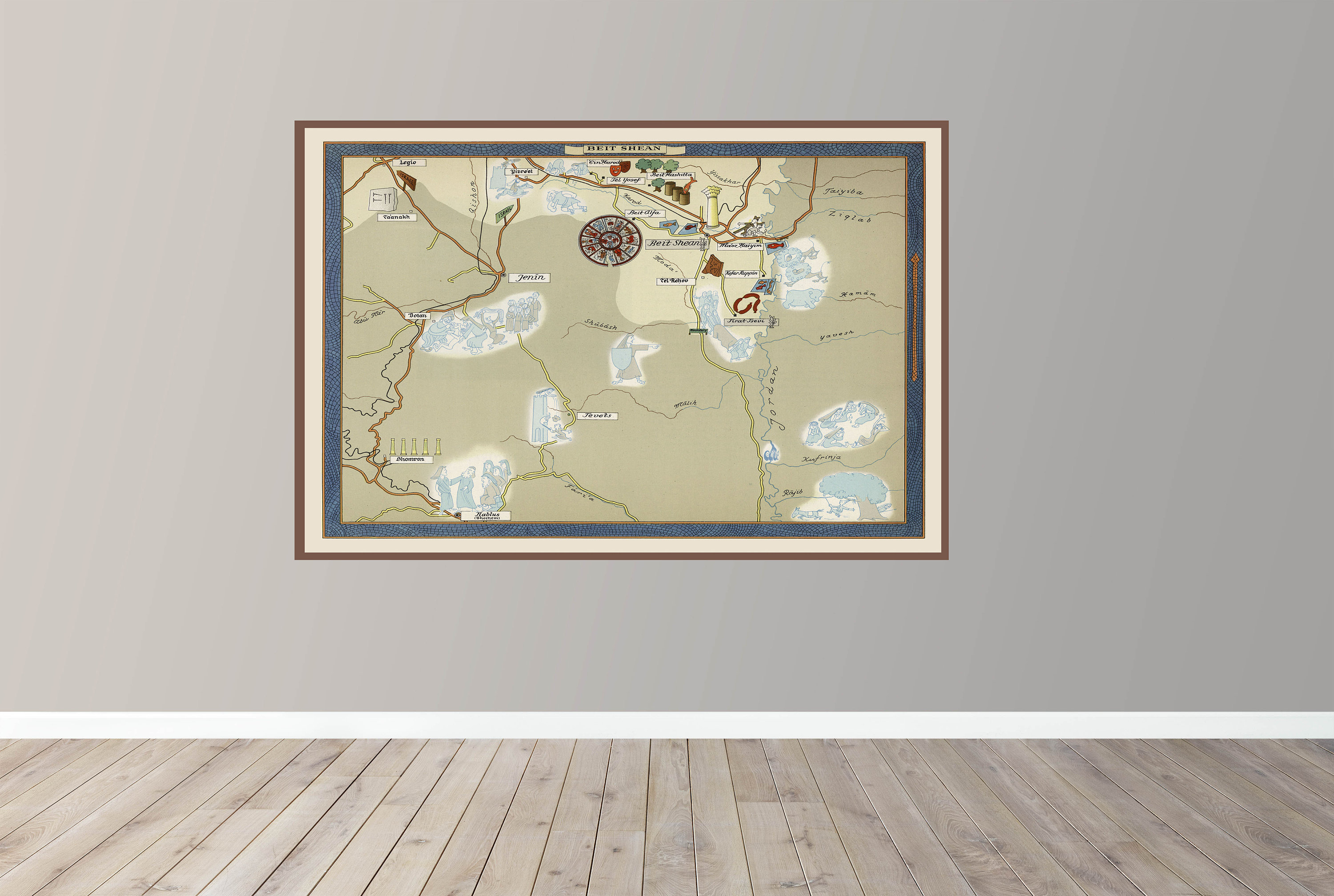Old Map of Beit Shean Vintage Map Poster Vintage Pictorial - Etsy