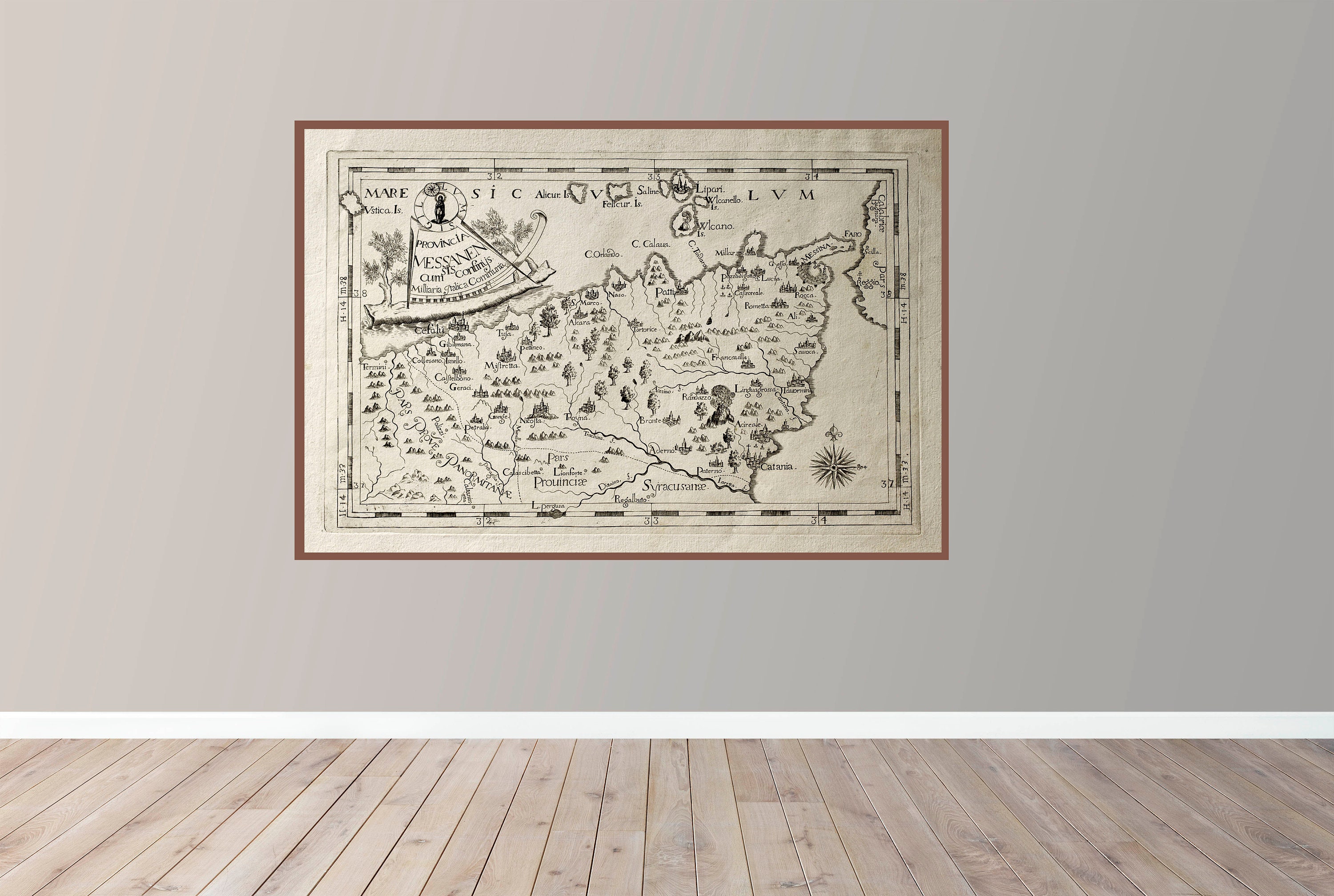 Old Map of Italia, Vintage Map Poster, Vintage Pictorial Map, Vintage ...