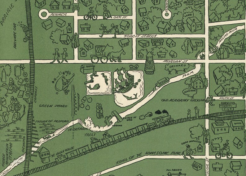Old Map of Oberlin College Map of Ohio Vintage Pictorial - Etsy