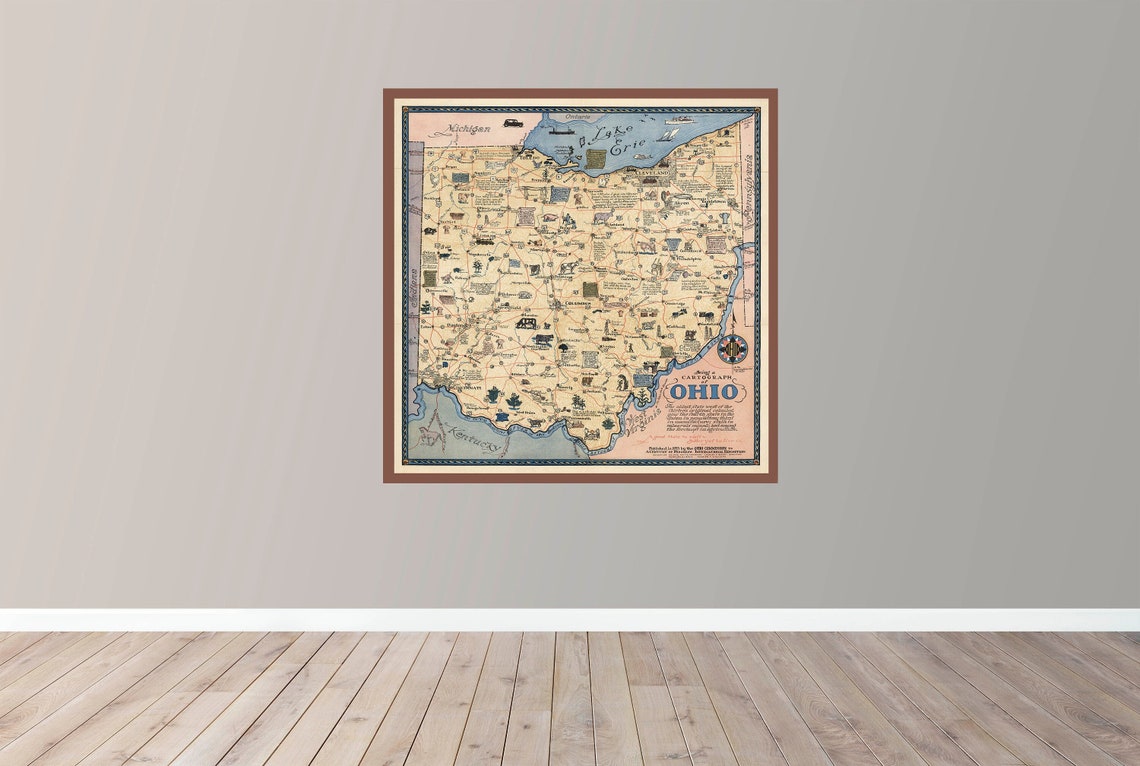 Old Map of Ohio Ohio Map of Pictorial Vintage Map - Etsy