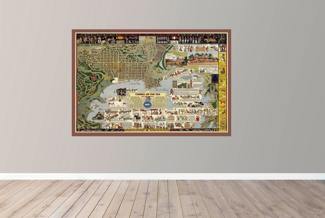 Old Map of Carmel by the Sea,vintage Pictorial Map, Vintage Map Poster ...
