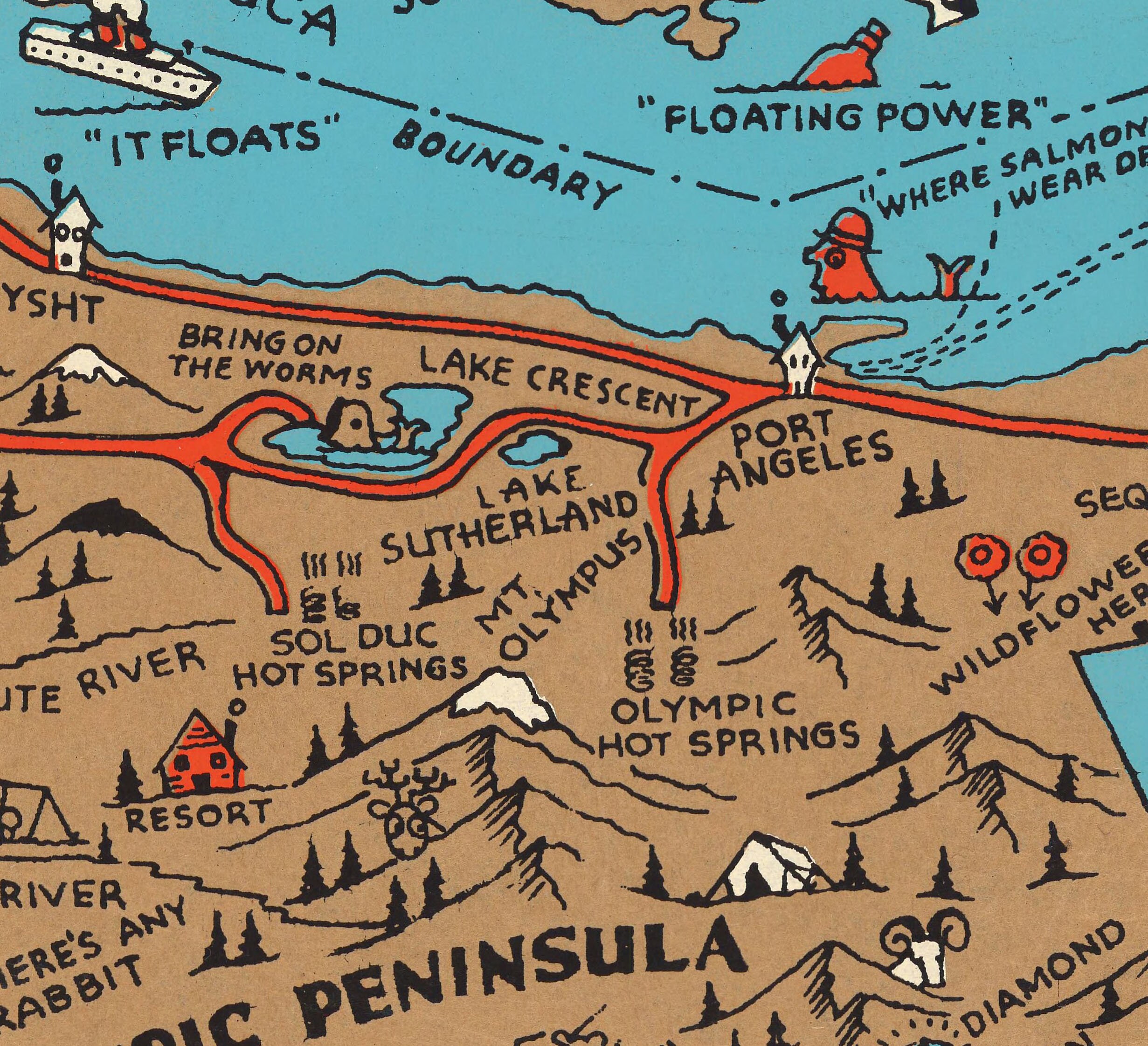 Old Map of Peninsula Vintage Pictorial Postervintage Map - Etsy