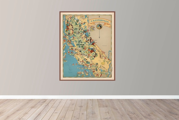Old Map of California Vintage Pictorial Map Vintage Map - Etsy