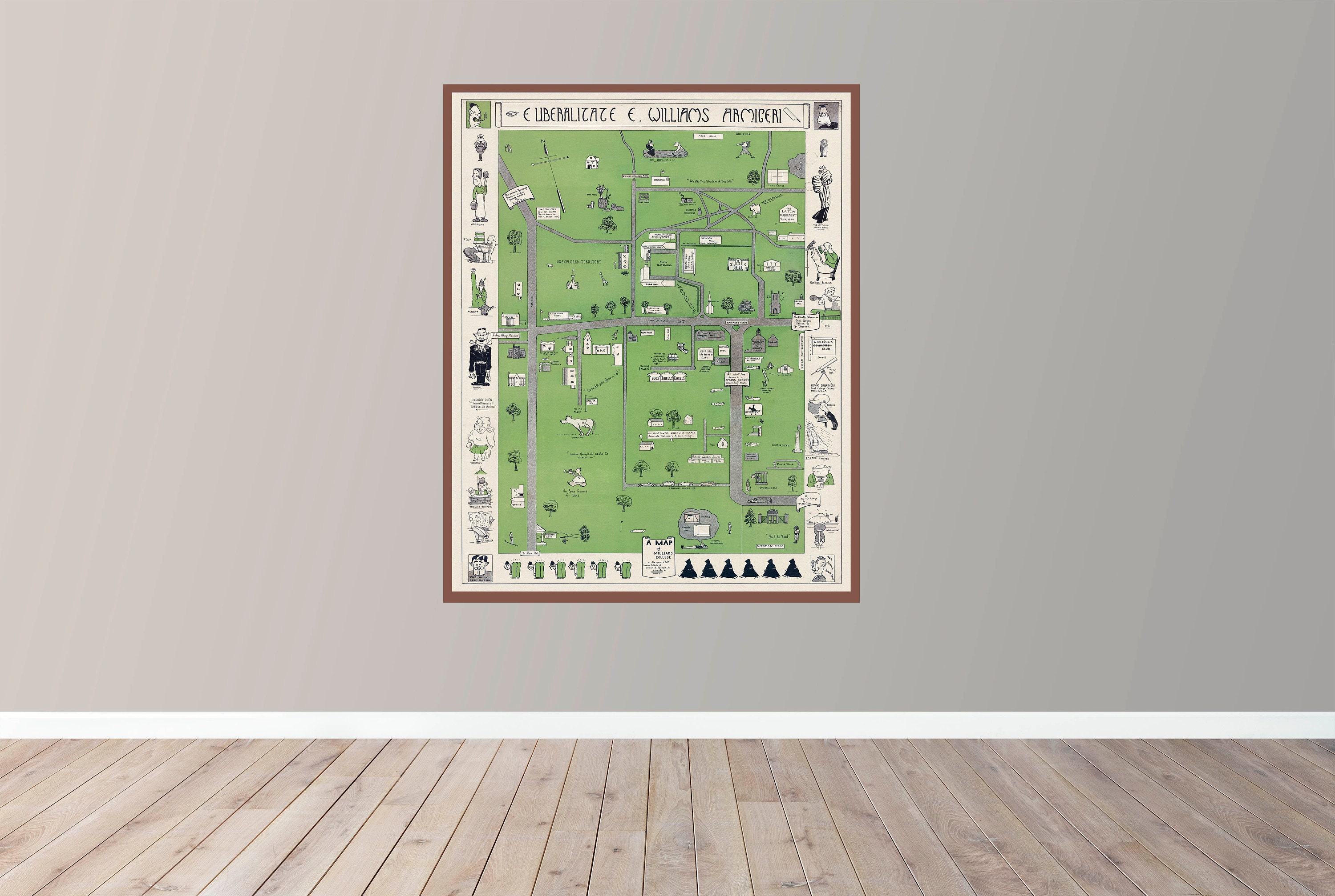 Old Map of Williams College Vintage Map Poster Vintage | Etsy