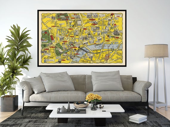 Old Map of Chelsea Vintage Map Postervintage Pictorial Map | Etsy