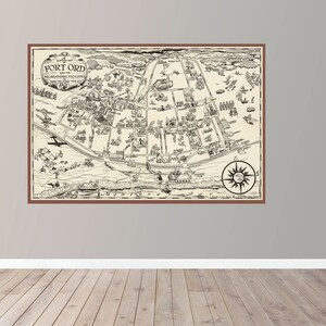 Old Map of Fort Ord, Old Map of Monterey Bay, Vintage Pictorial Map ...