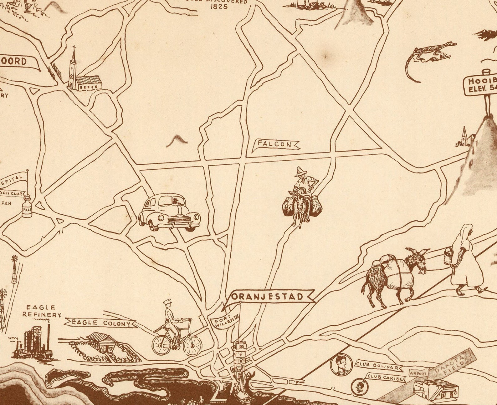 Old Map of Aruba Vintage Pictorial Map Vintage Map Poster - Etsy UK