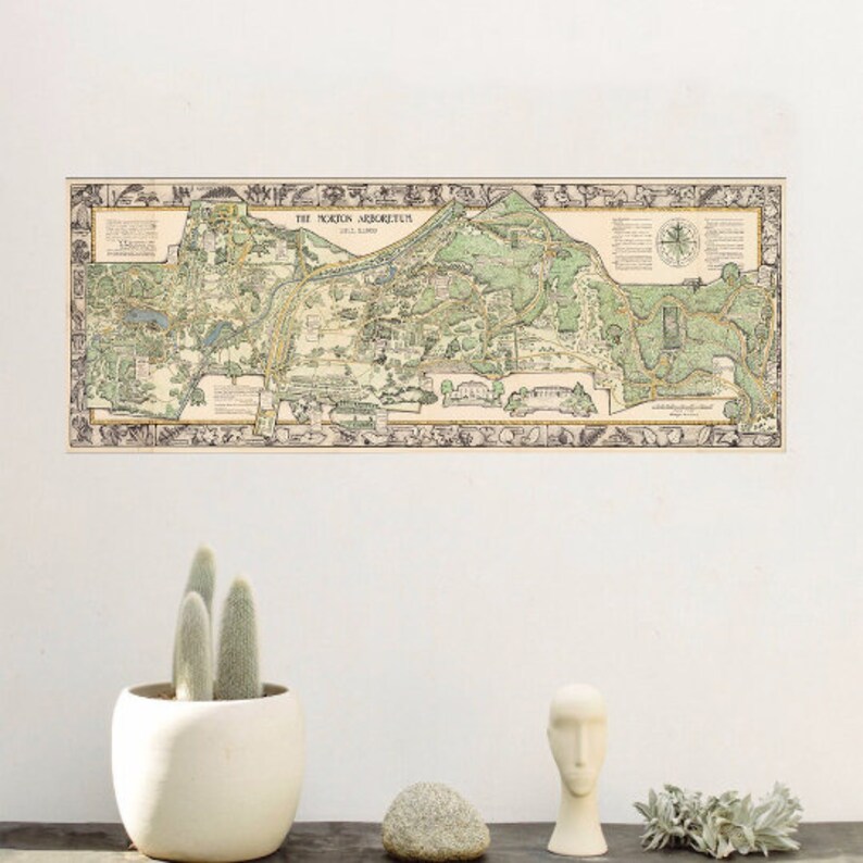 Old Map of The Morton Arboretum Map of Illinois Vintage | Etsy