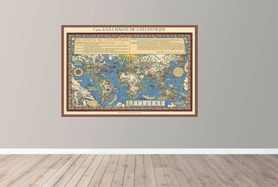 Old Map of World Vintage Pictorial Map Vintage Map | Etsy