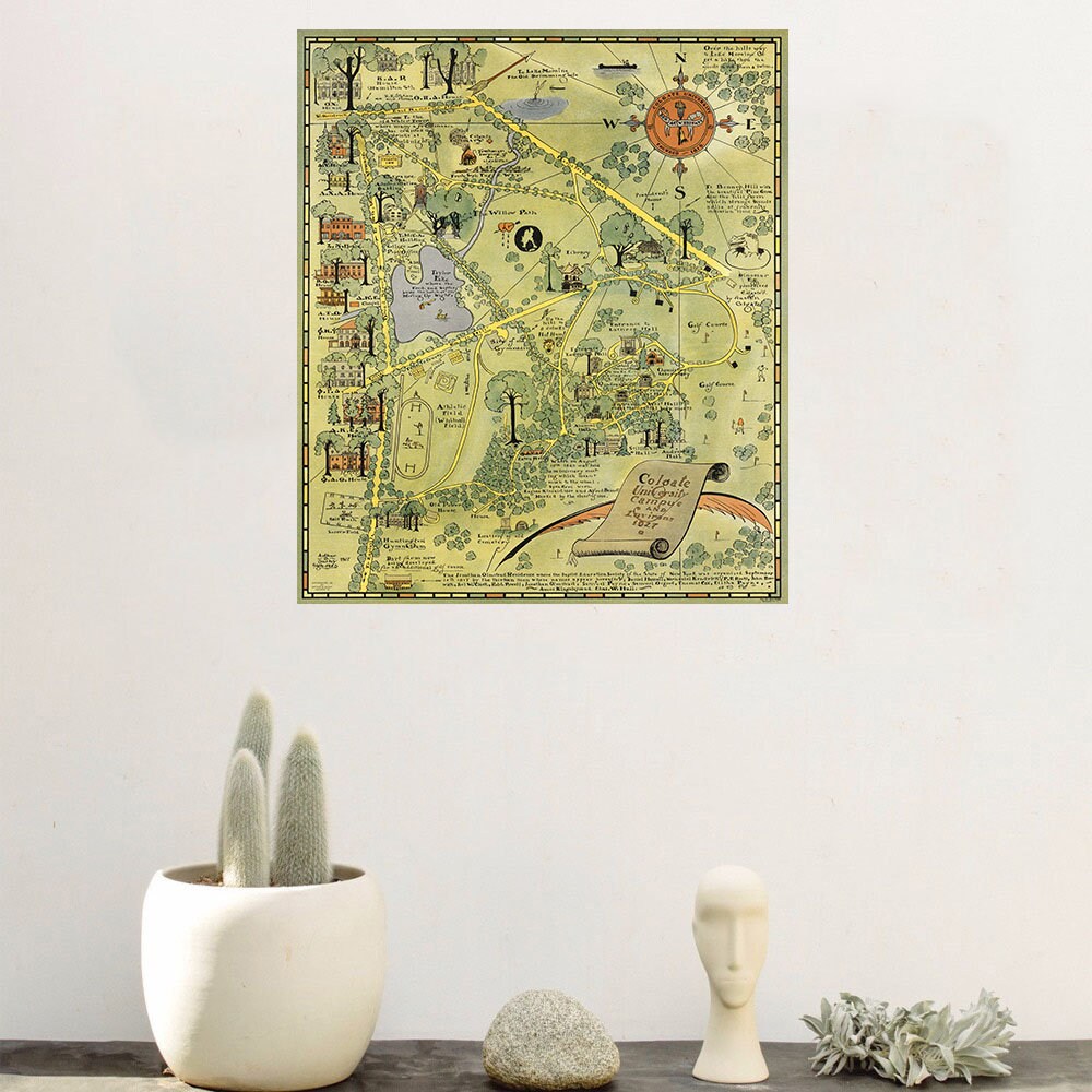 Old Map of Colgate University Campusvintage Map - Etsy