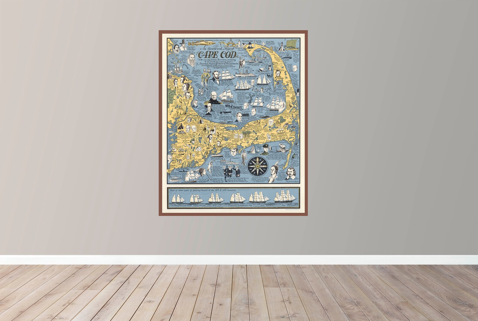 Old Map of Cape Cod Vintage Map Poster Vintage Pictorial - Etsy