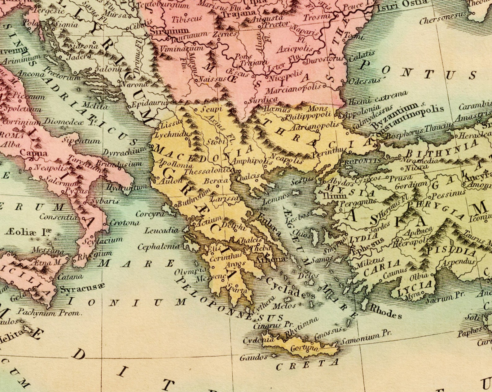 Old Map of Roman Empire,ancient Roman State,vintage Pictorial Map ...