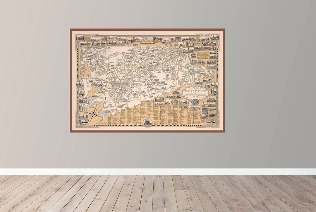 Old Map of Wellesley,map of Massachusetts,vintage Map Poster,vintage ...