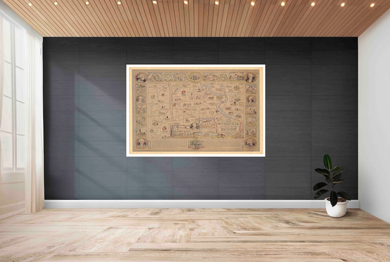 Wethersfield Pictorial Map Poster, Vintage Wall Art - Etsy